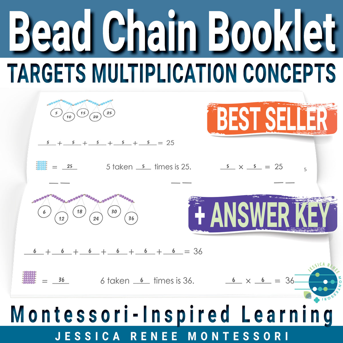 Montessori Bead Chain Multiplication Booklet – JRMontessori