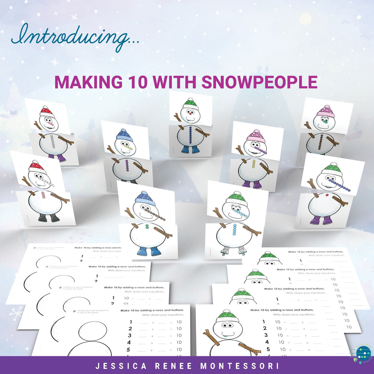 Winter Math Bundle Montessori Counting and Addition Activities ...
