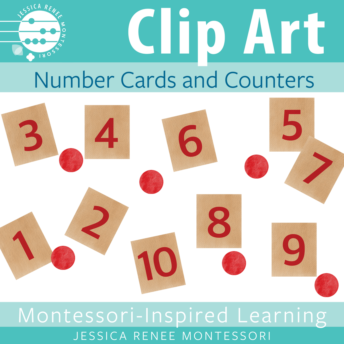 Montessori Math Number Cards and Counters Clip Art – JRMontessori