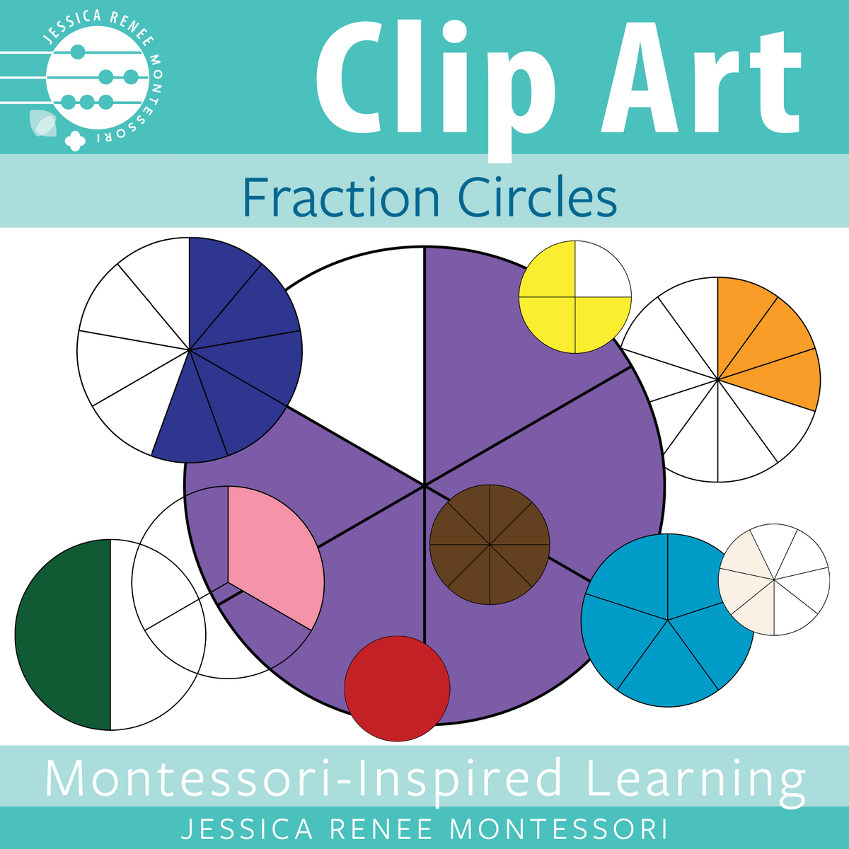 Montessori Fractions Clip Art for Commercial Use – JRMontessori