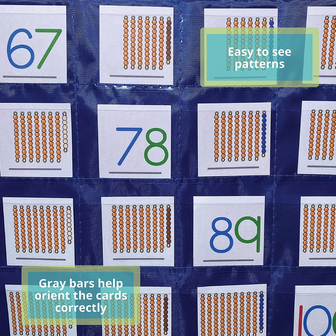 Montessori Math Hundred Chart Activity Cards with Colored Beads ...