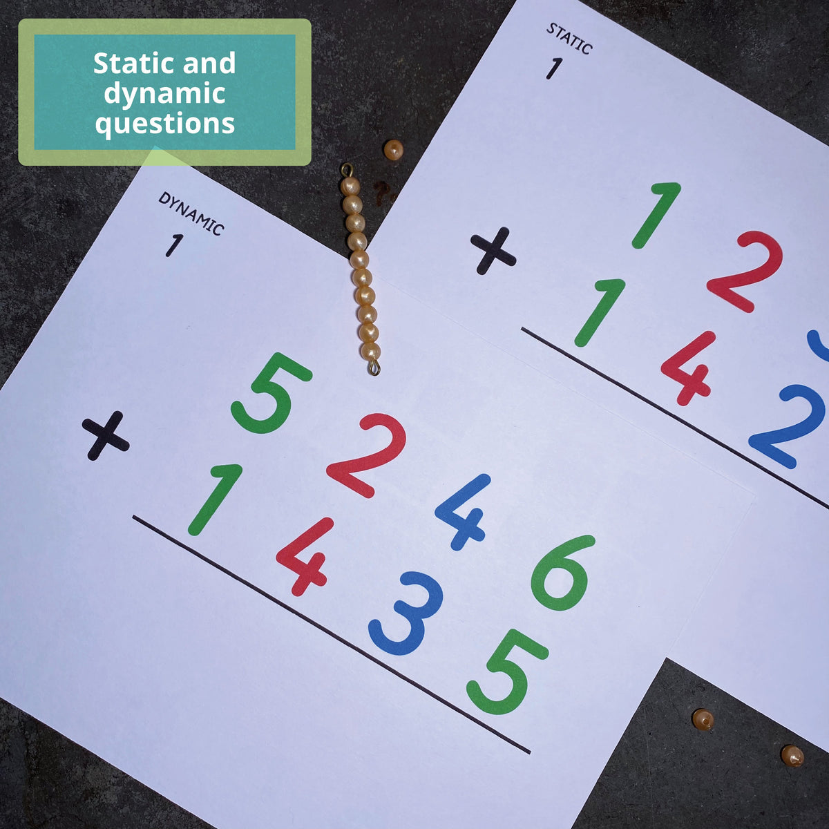 Montessori Math 4-Digit Golden Bead Addition with Large Cards ...