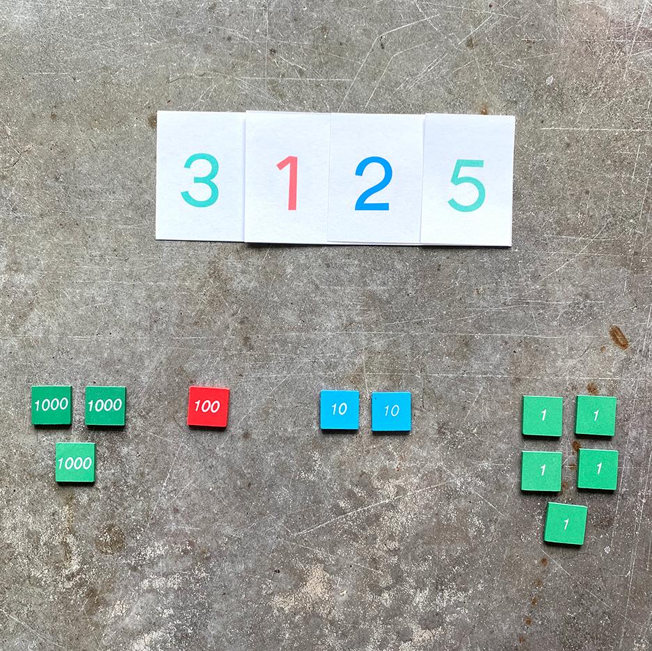 Montessori Math Large & Small Number Cards: Make 0-9999, Place Value P ...