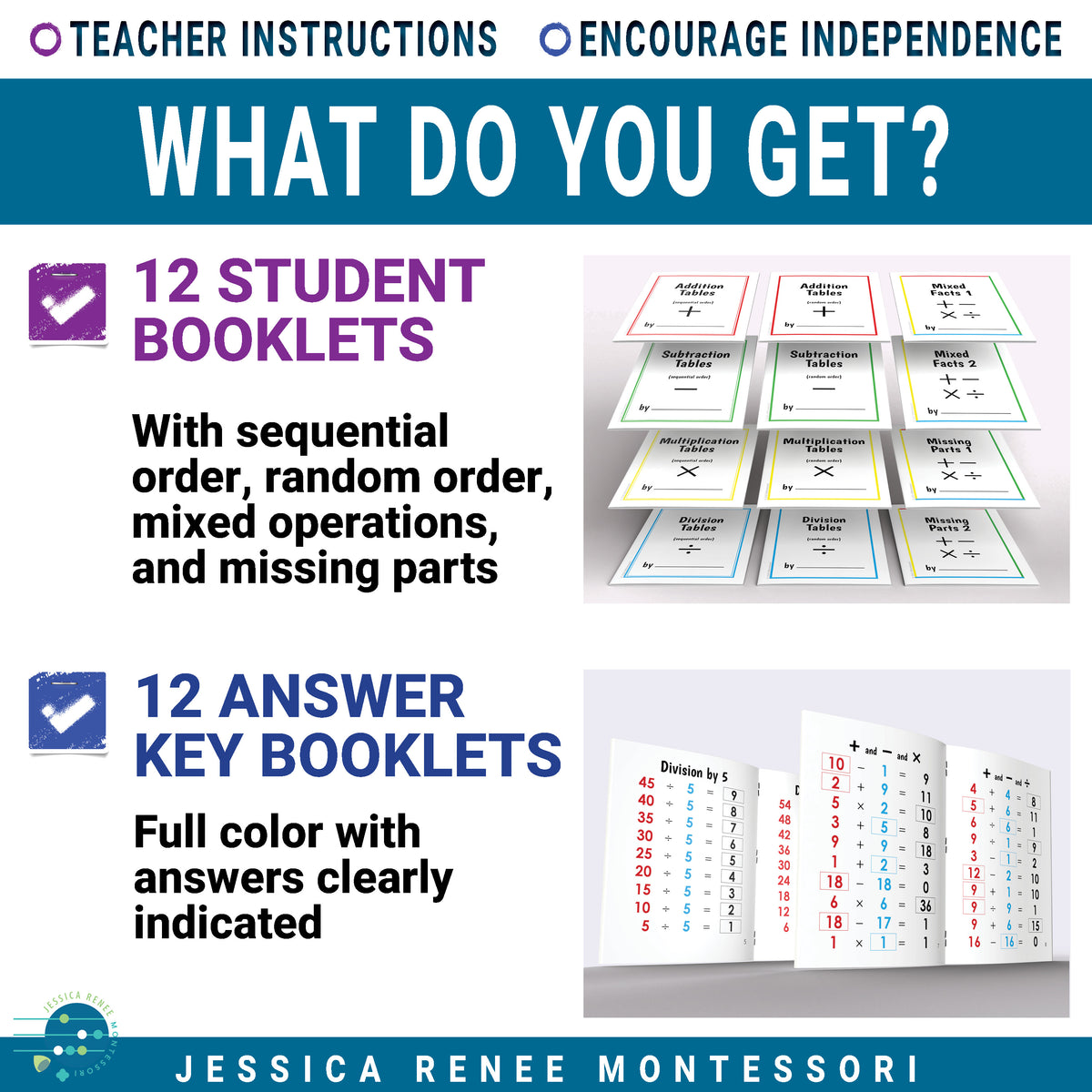 Montessori Math Facts Booklets Bundle for Fluency Practice – JRMontessori