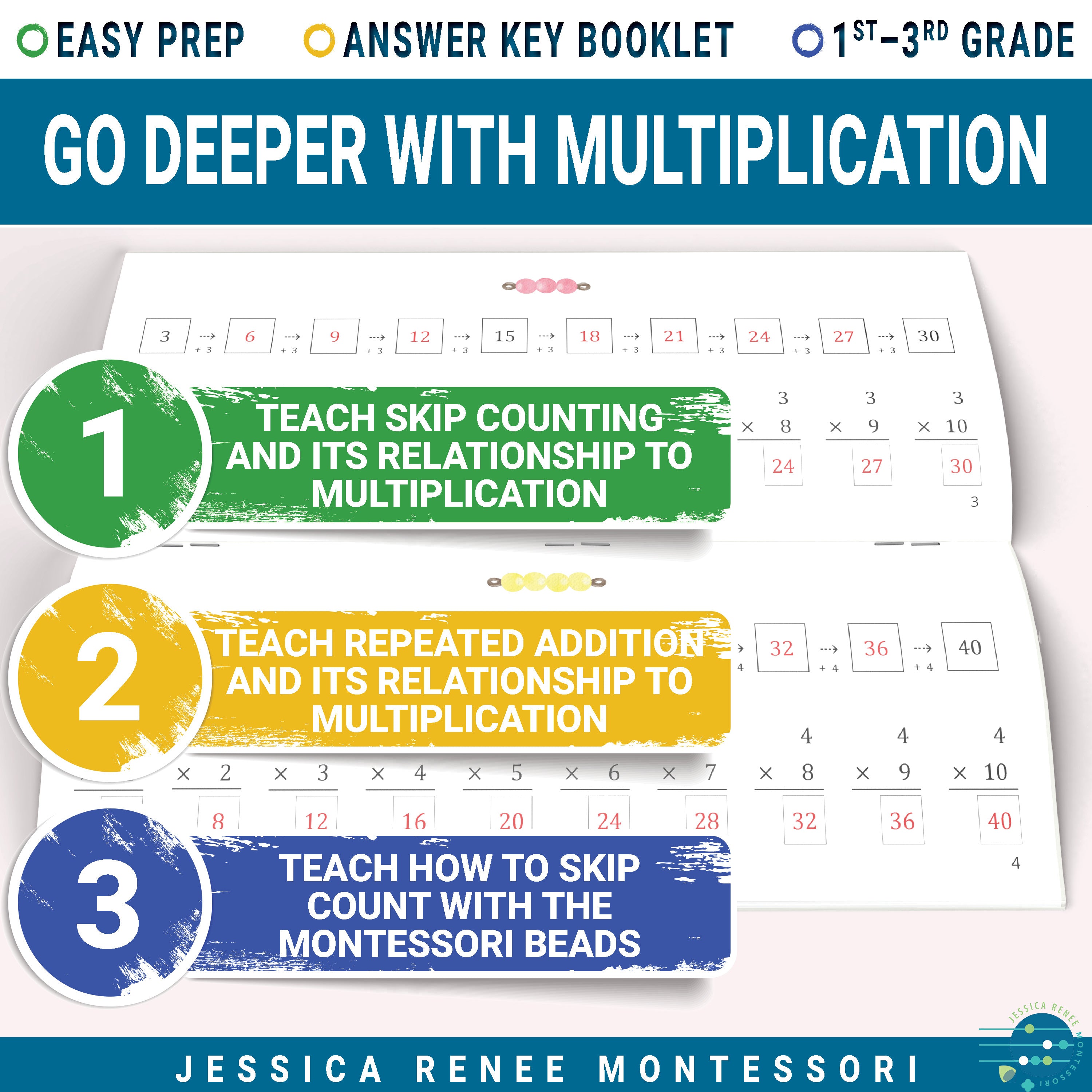 Montessori Math Multiplication: Skip Counting with Bead Chains and Bea ...