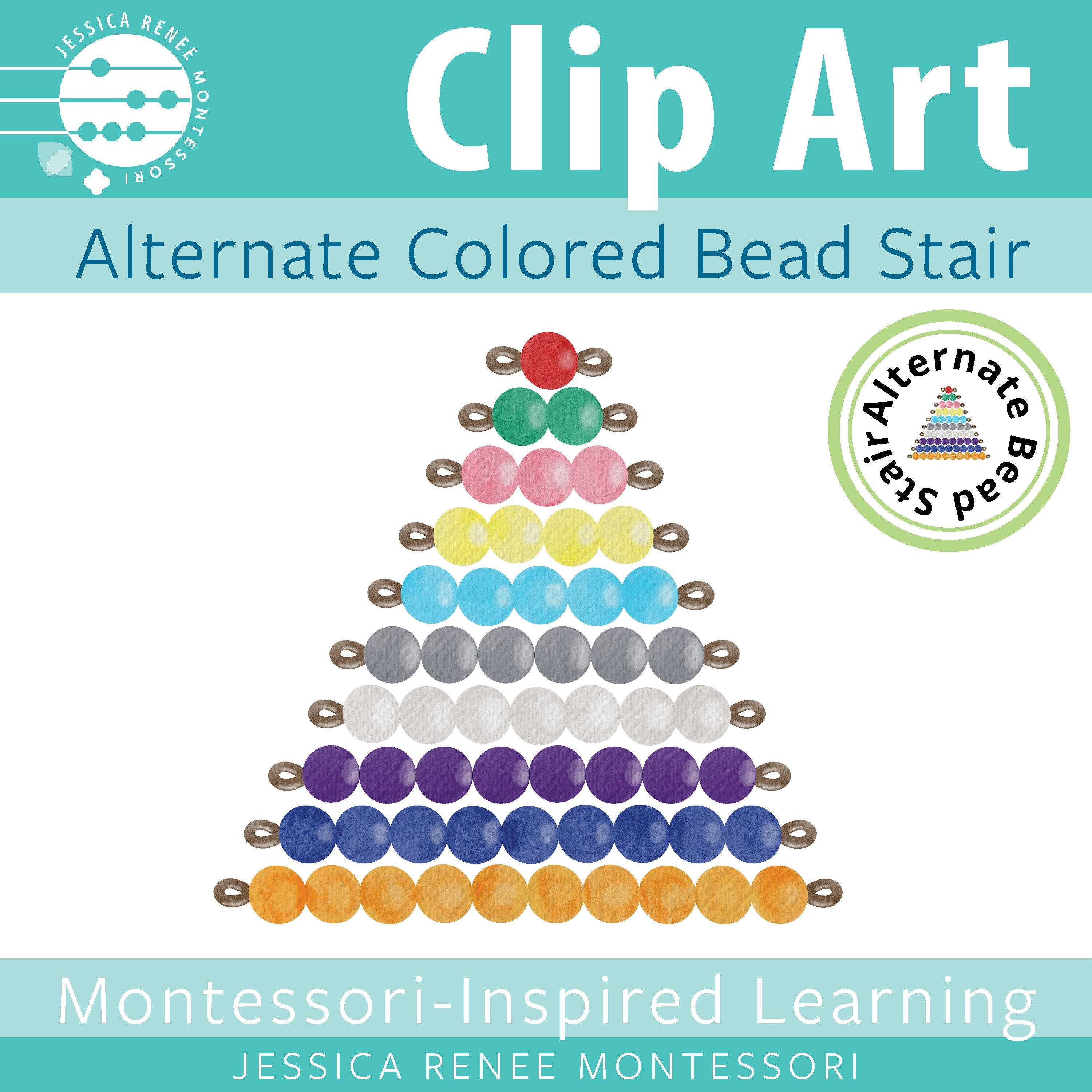 Montessori Math Colored Bead Stair Clip Art (Alternate Colors ...
