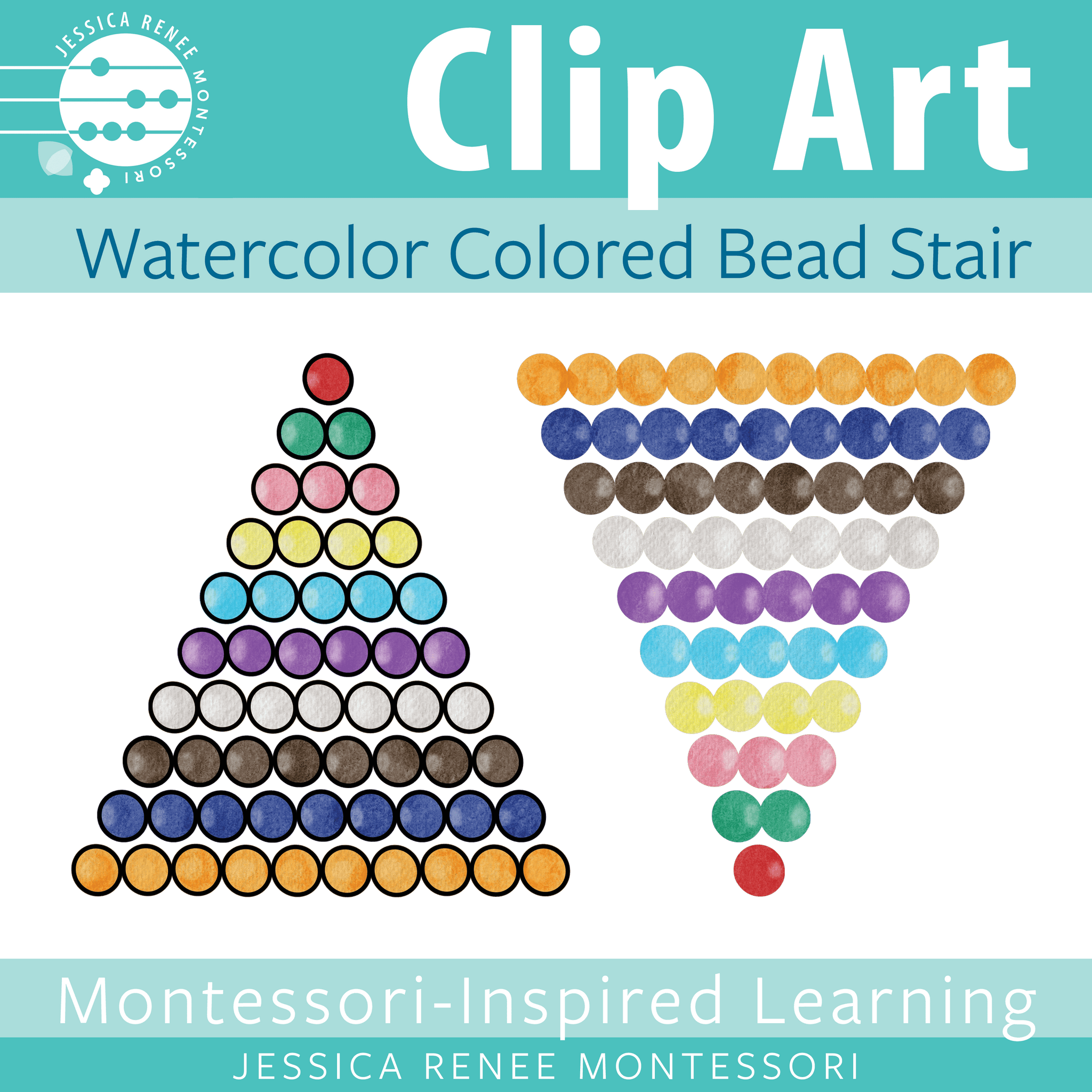 Montessori Math Colored Bead Stair Clip Art – JRMontessori