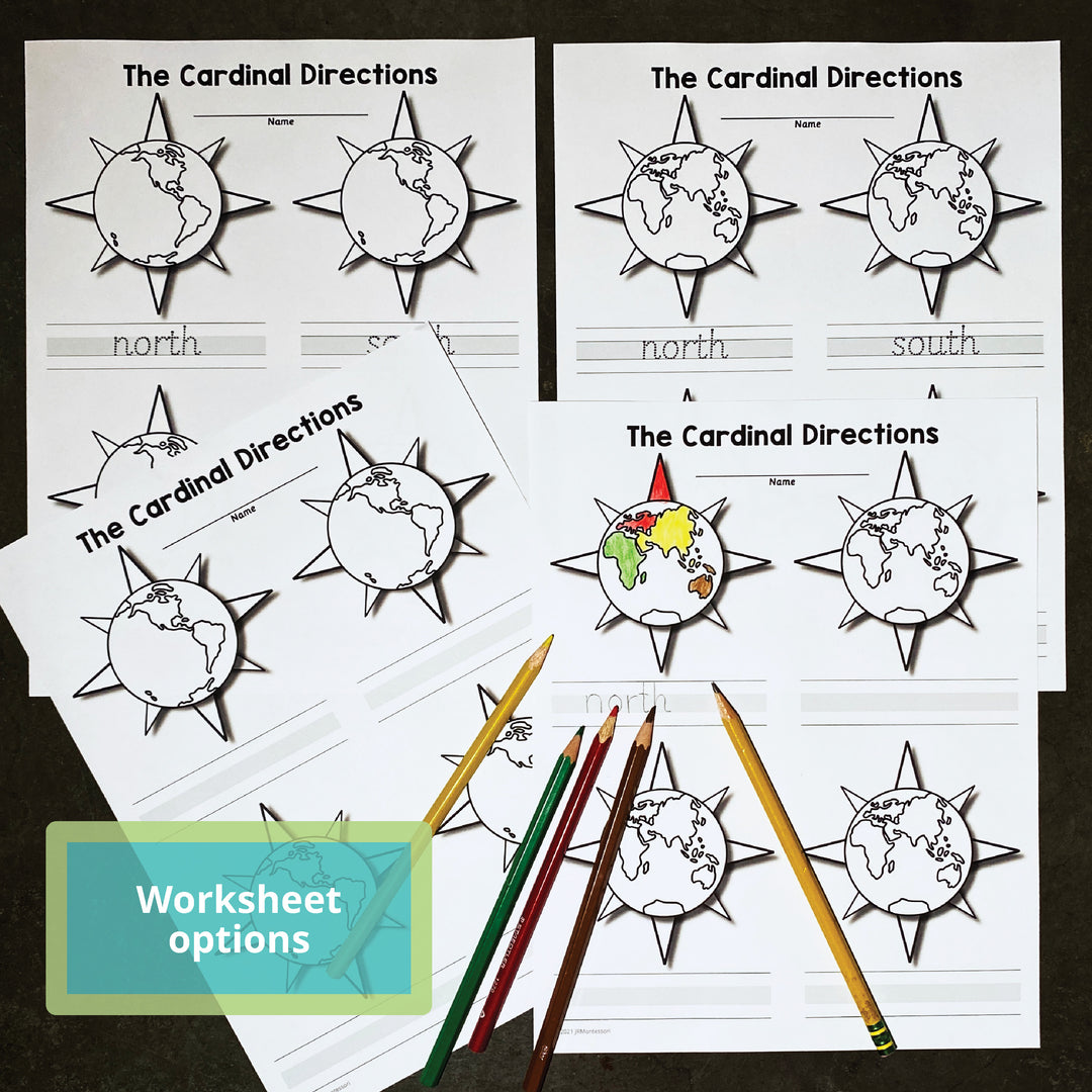 Montessori Geography Cardinal Directions Posters and Worksheets ...