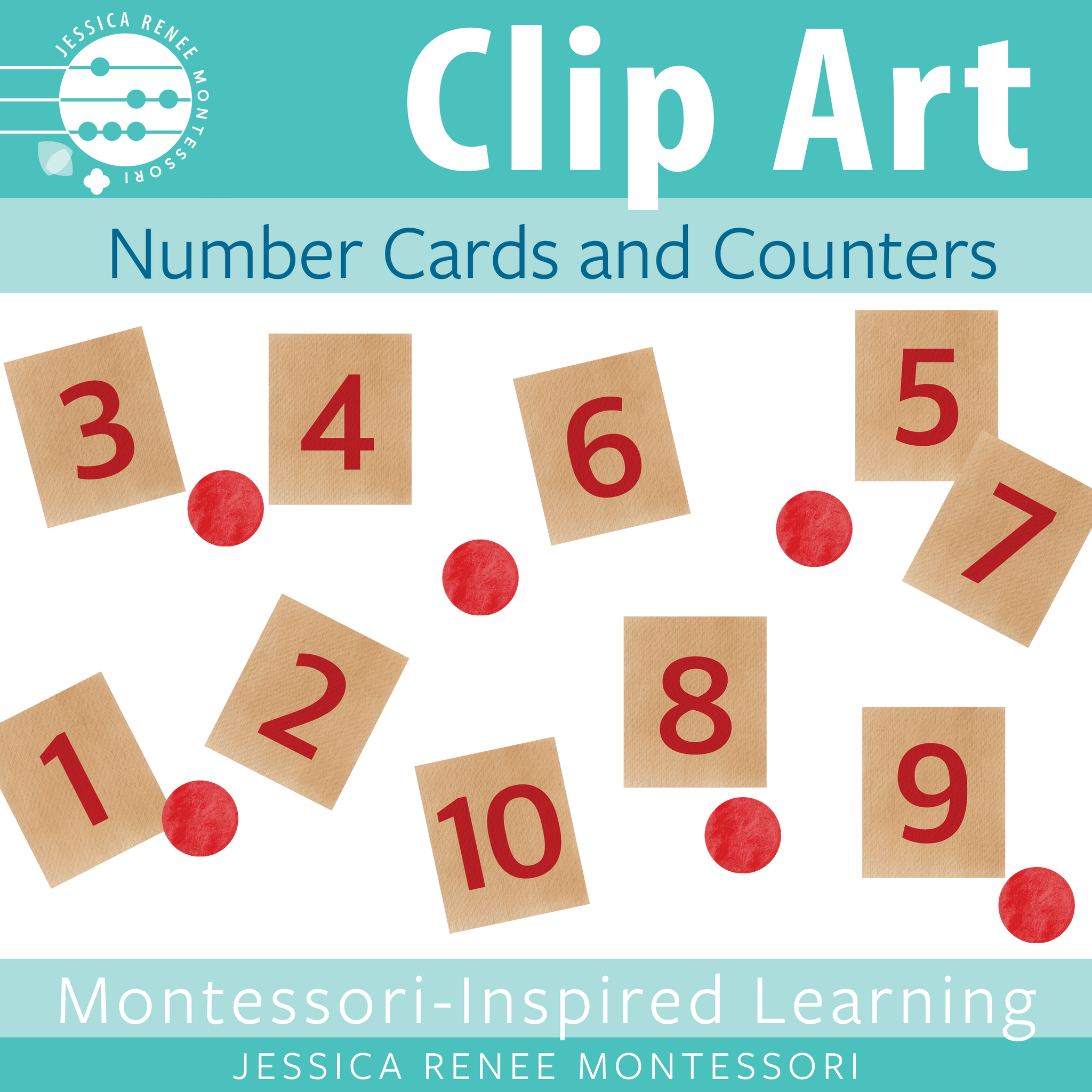 Montessori Math Number Cards and Counters Clip Art – JRMontessori