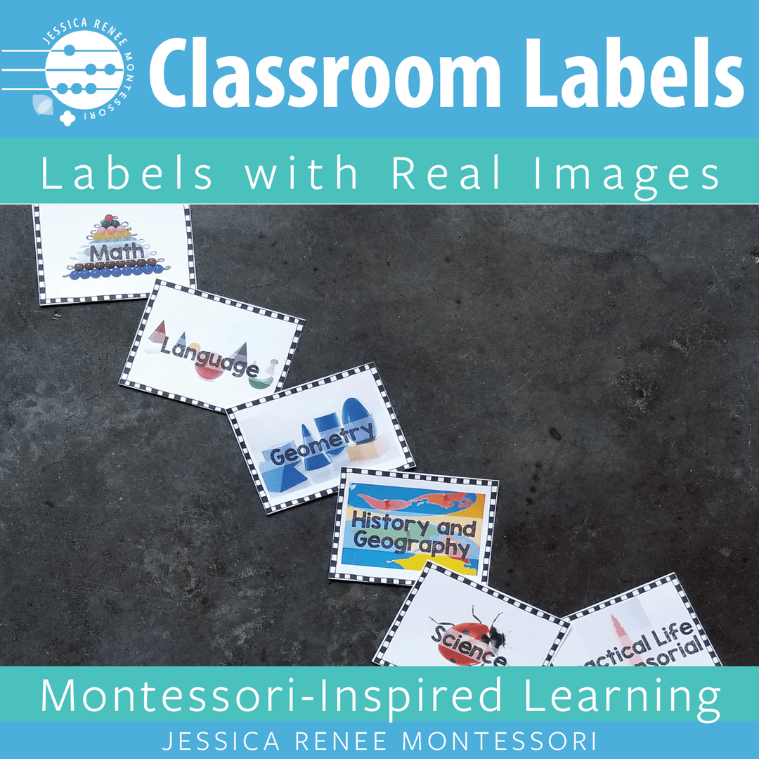 Montessori Classroom Area Labels with Real Images – JRMontessori