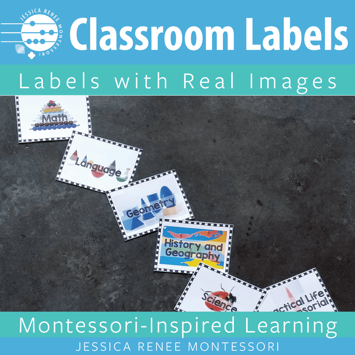 Montessori Classroom Area Labels with Real Images – JRMontessori