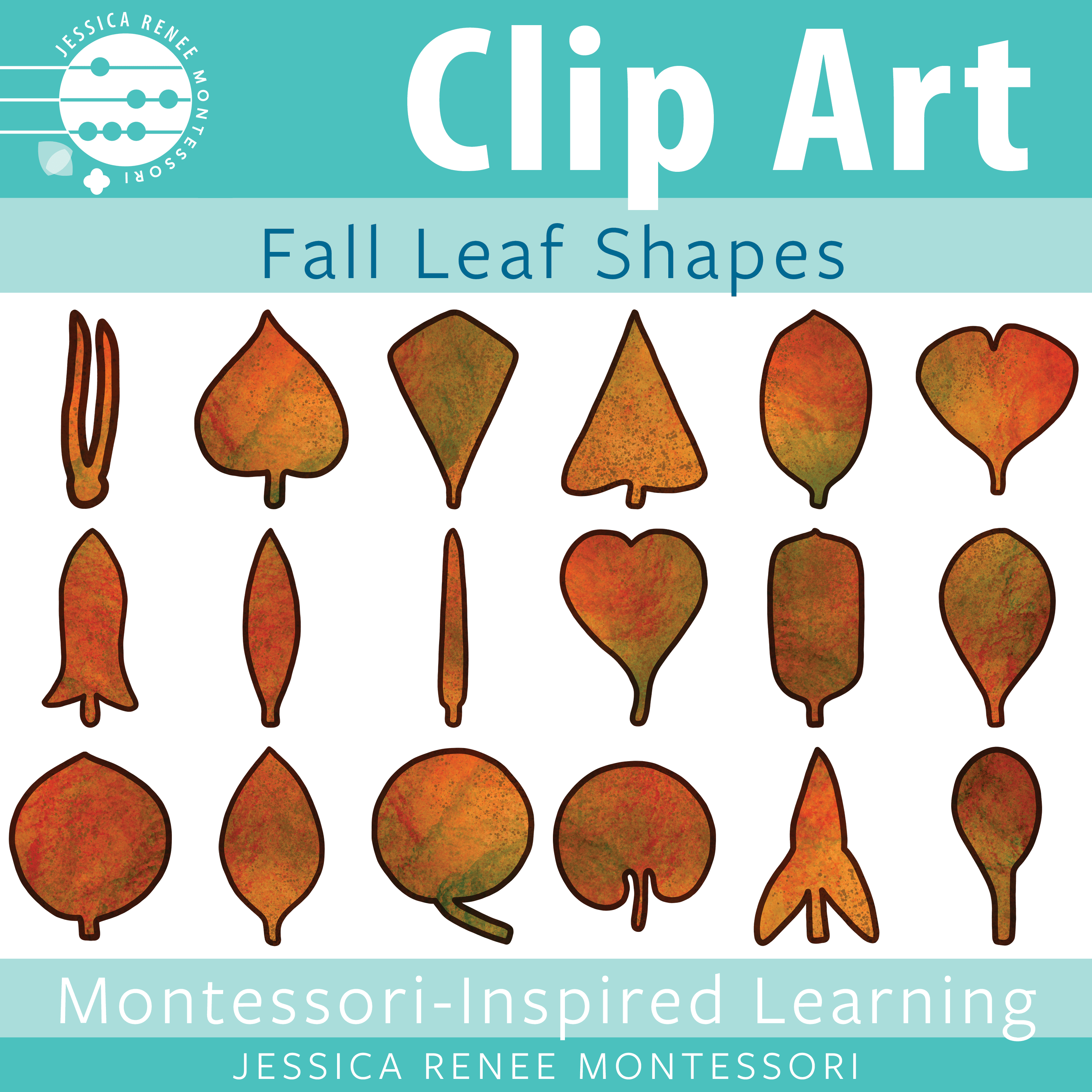 Montessori Autumn Leaf Shapes Clip Art – JRMontessori