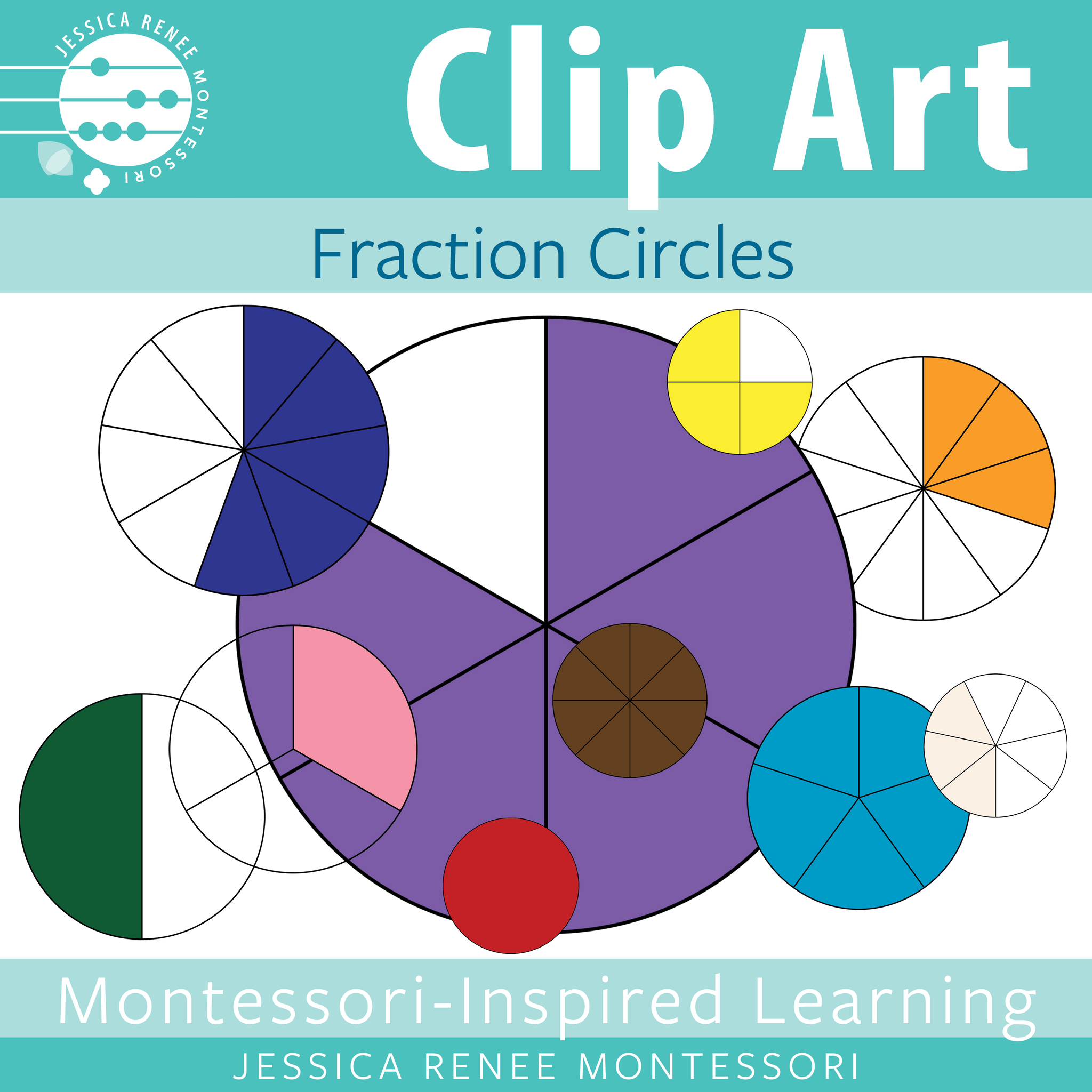 Montessori Fractions Clip Art for Commercial Use – JRMontessori