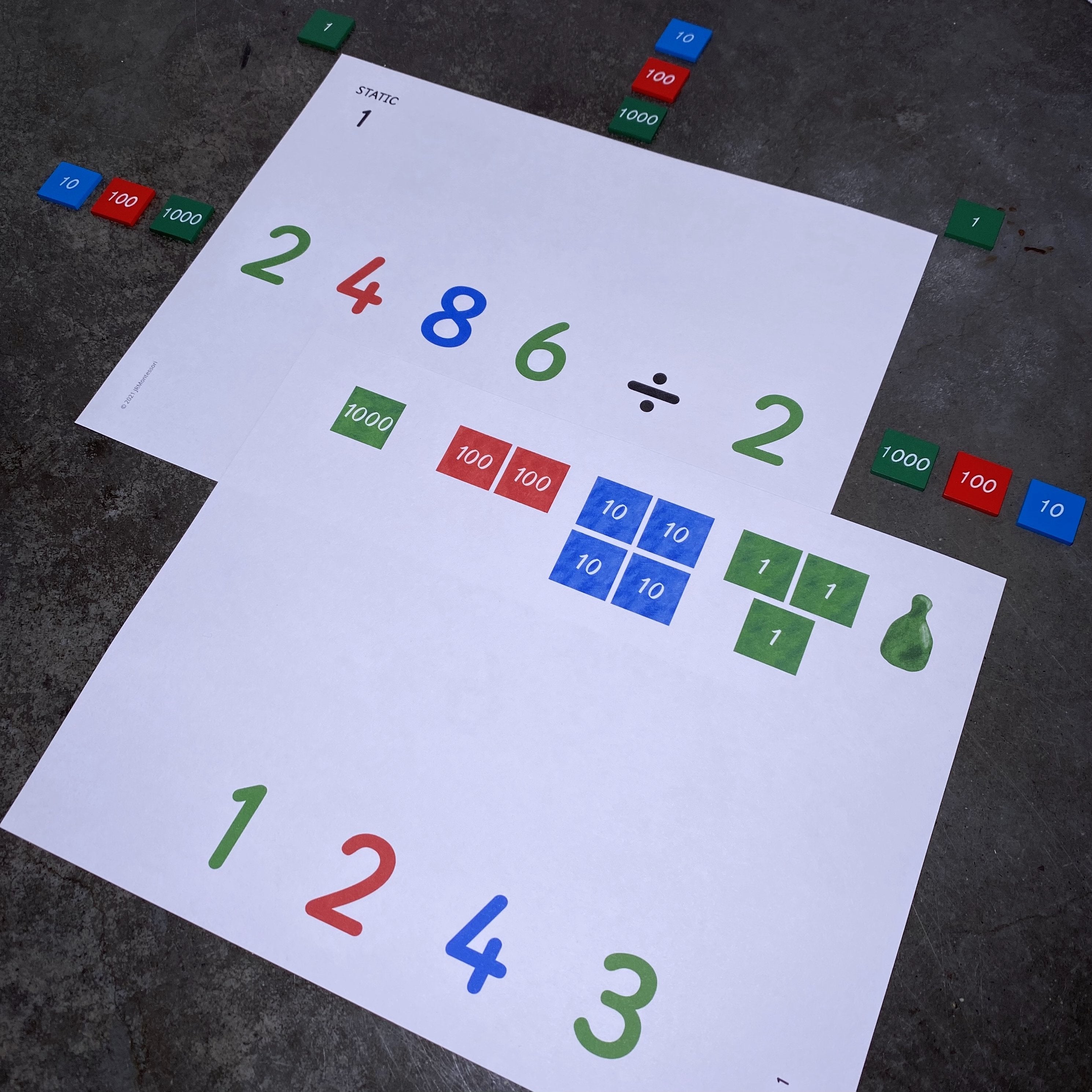 Montessori Math Stamp Game Operations Cards Bundle (Large Cards ...