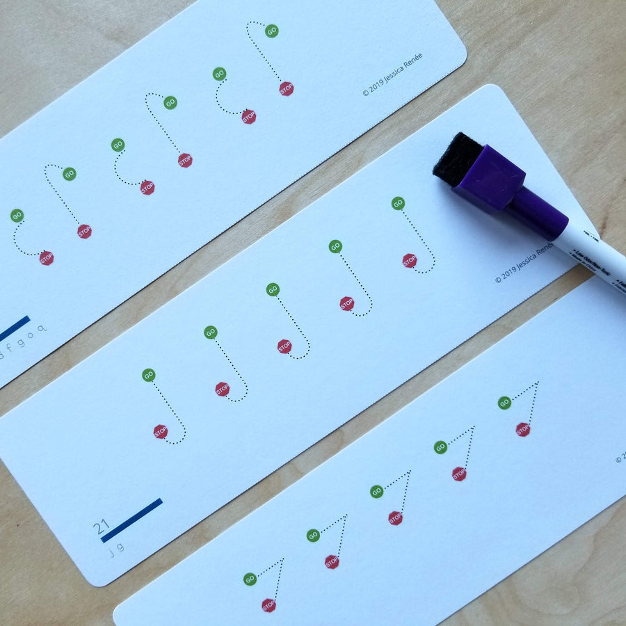 Pre-writing Tracing Cards: Lowercase Strokes – JRMontessori