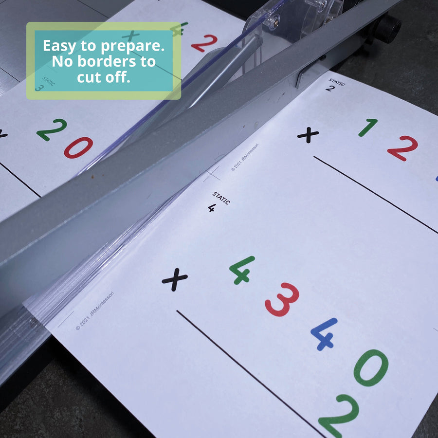 Montessori Math 4-Digit Stamp Game Multiplication with Small Cards ...