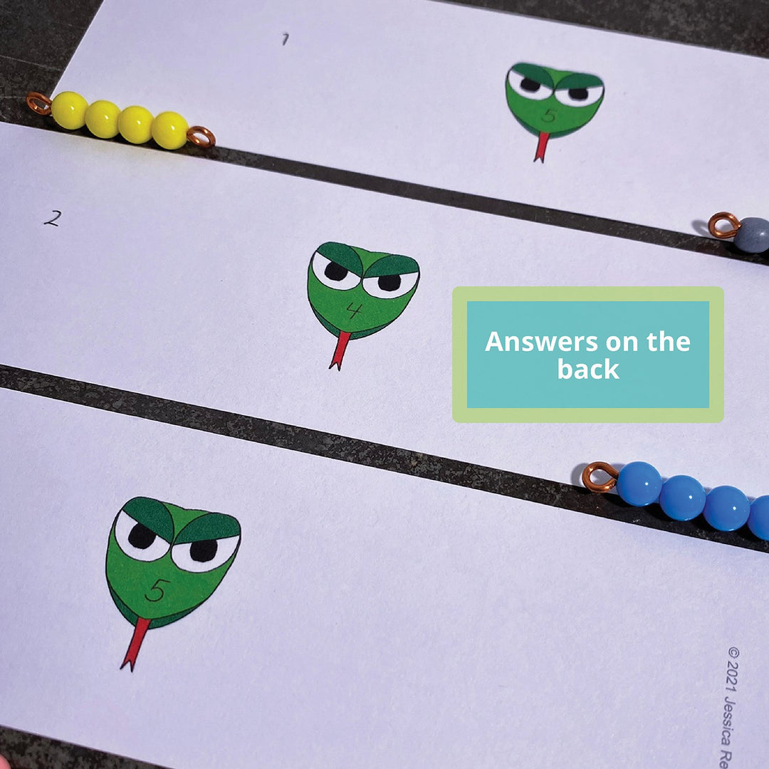 Montessori Math Subtraction Snake Game Cards (Numeral Version) for Fac ...