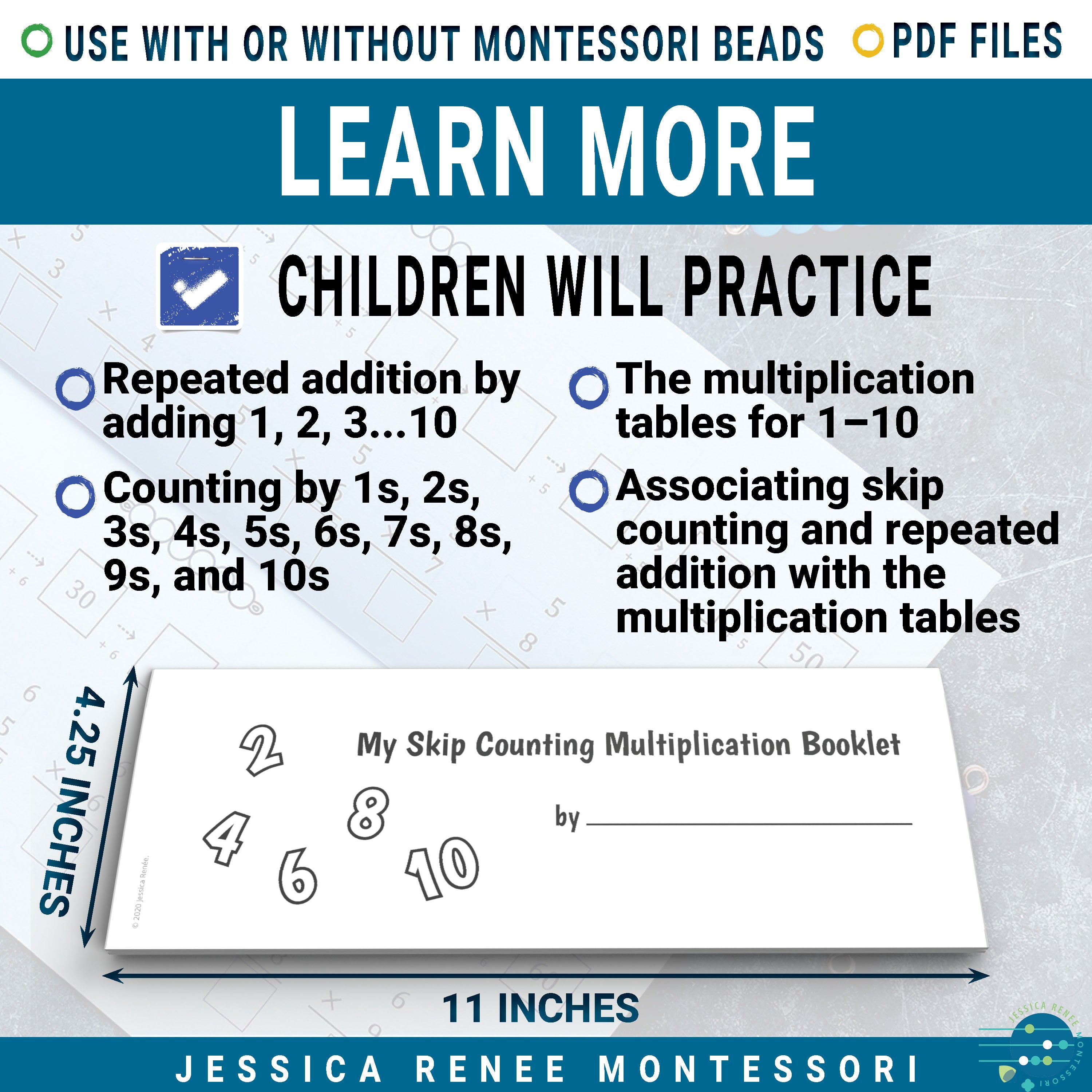 Montessori Skip Counting Multiplication Booklet – JRMontessori