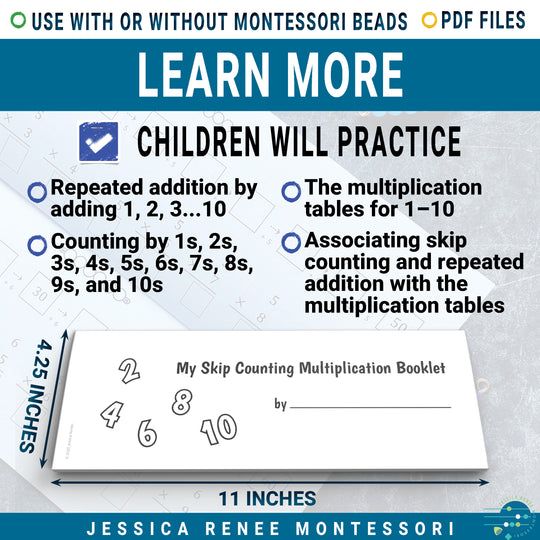 Montessori Skip Counting Multiplication Booklet – JRMontessori