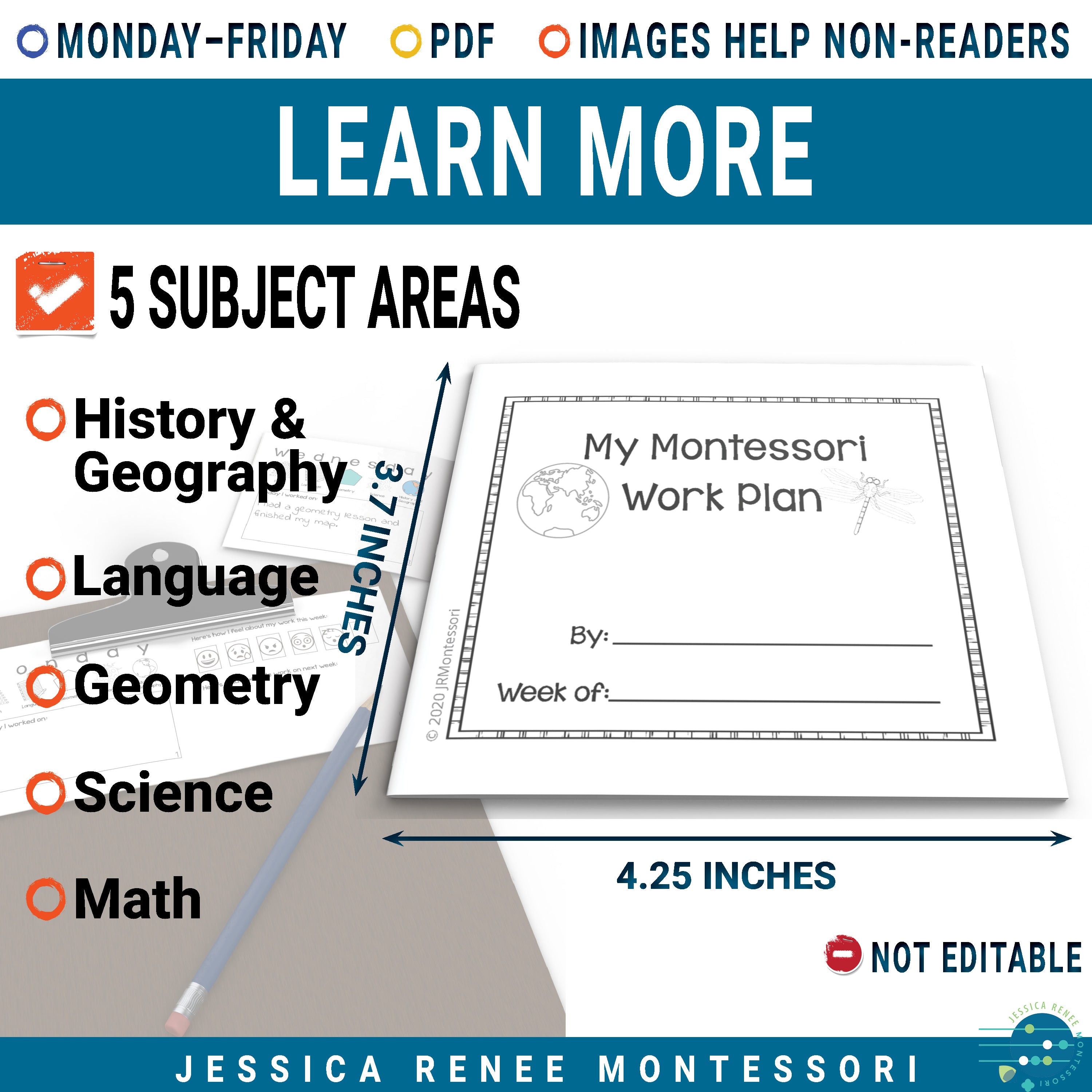 Montessori Work Plan Mini Booklet – JRMontessori