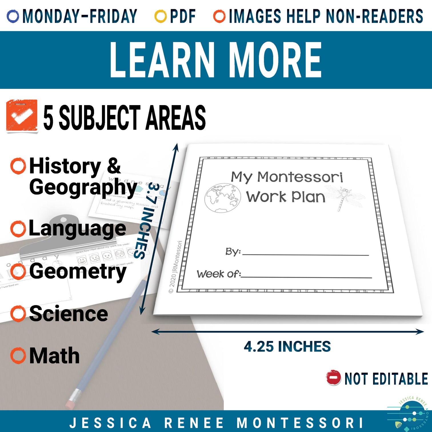 Montessori Work Plan Mini Booklet – JRMontessori